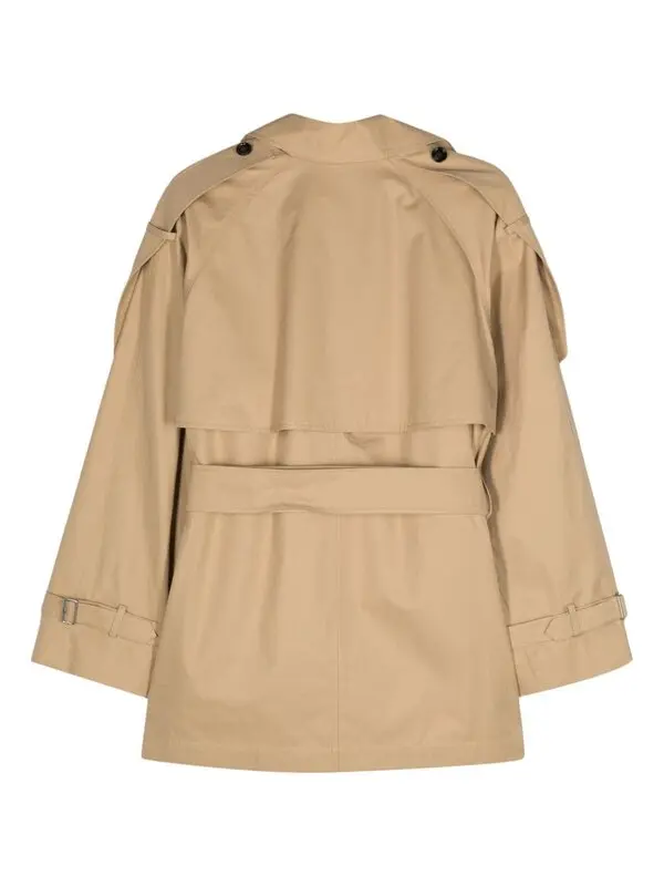 Burberry Cotton Gabardine Trench Coat - Neutrals