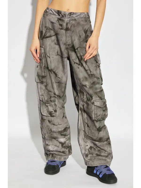 Adidas Camouflage-print Cargo Trousers - Grey