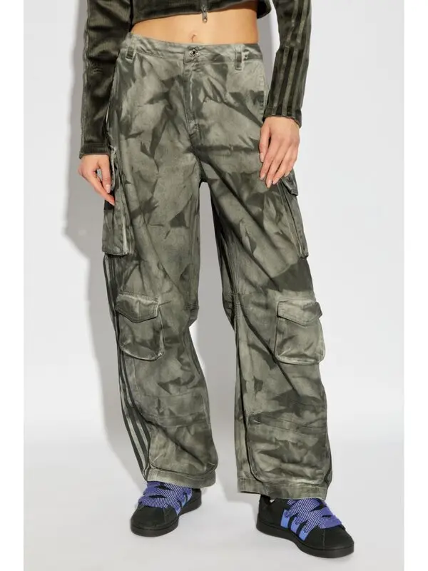 Adidas Camouflage-print Cargo Trousers - Green