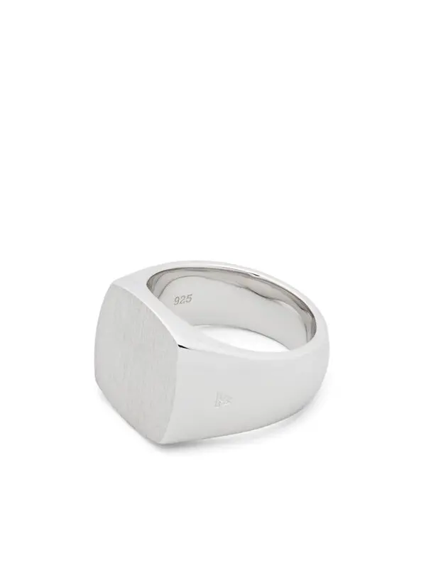 Tom Wood Cushion Satin Signet Ring - Silver