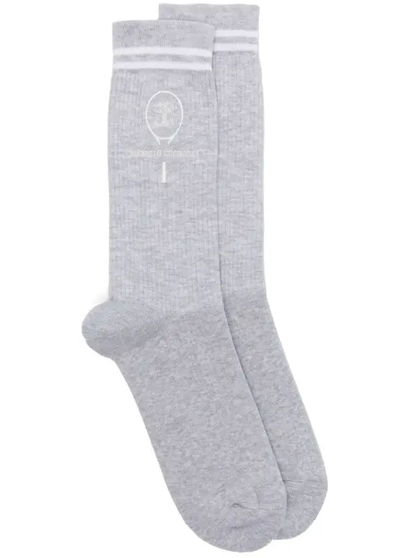 Brunello Cucinelli Logo-embroidered Socks