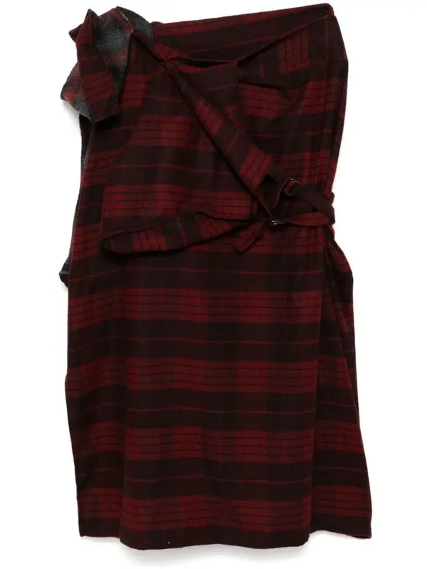 Yohji Yamamoto Plaid Asymmetric Skirt