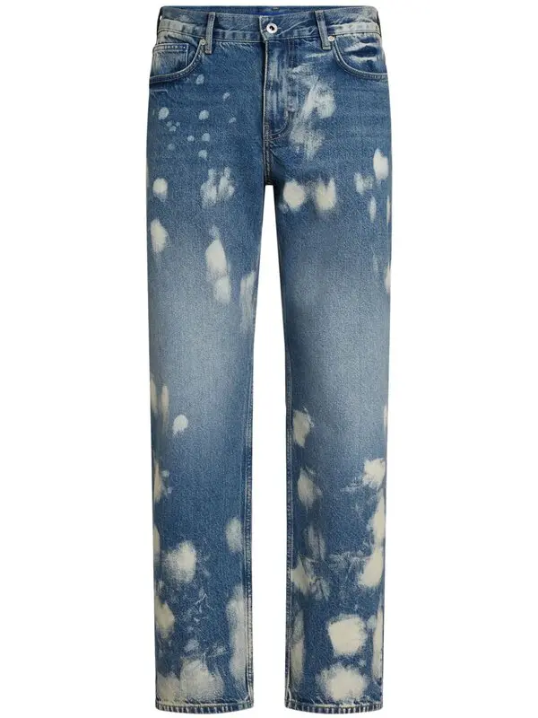 Karl Lagerfeld Bleached Straight-leg Jeans - Blue