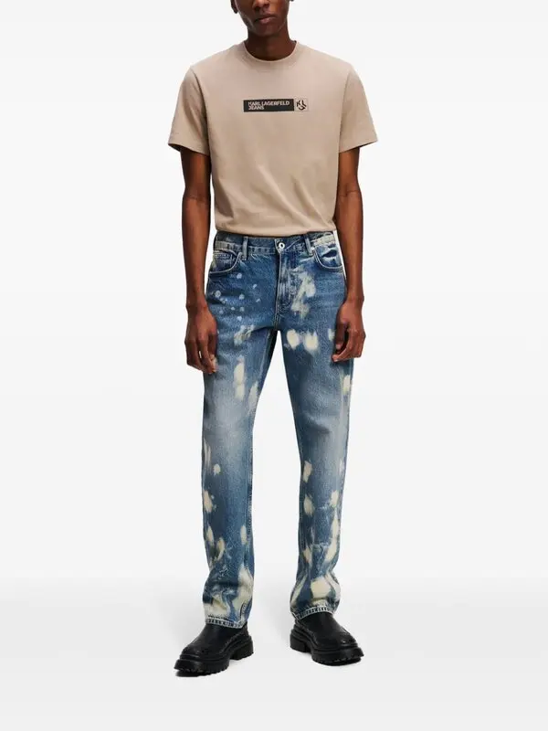 Karl Lagerfeld Bleached Straight-leg Jeans