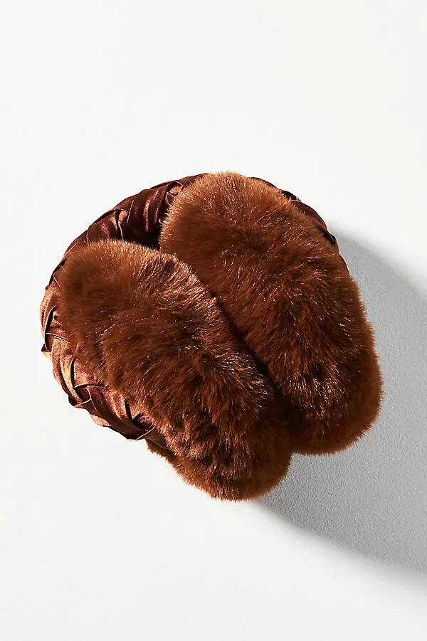 NWT Anthropologie Faux Fur Brown Velvet Earrmuffs Faux Fur Velvet Earmuffs | Anthropologie main image 4