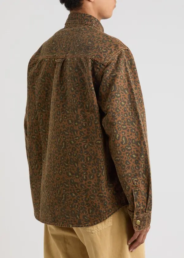 Carhartt Work In Progress Conro Leopard-print Canvas Overshirt