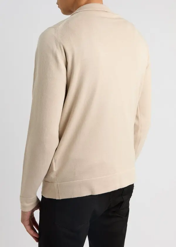 John Smedley Leith Half-zip Cotton Jumper - Beige