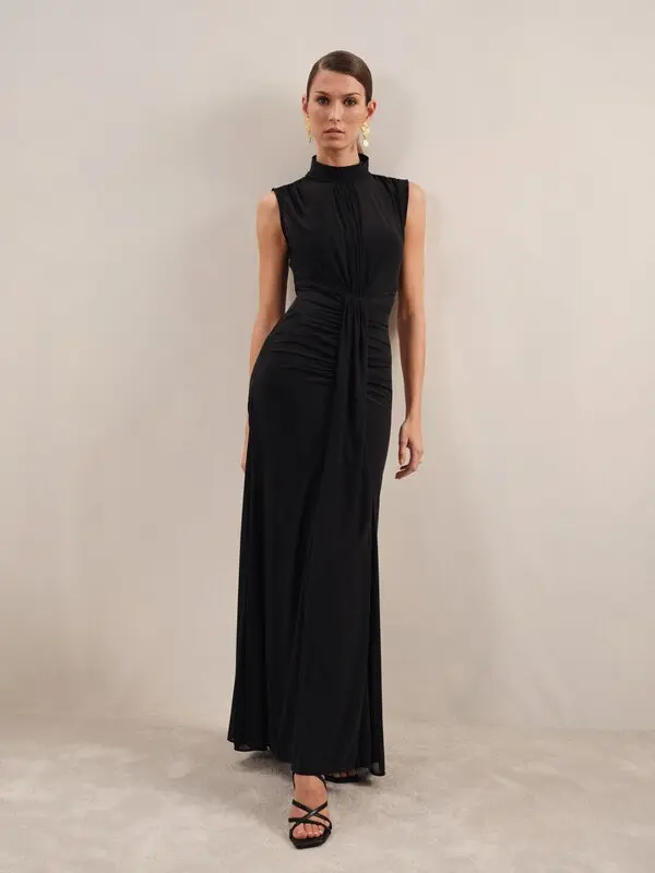green emerald velvet dress Reiss