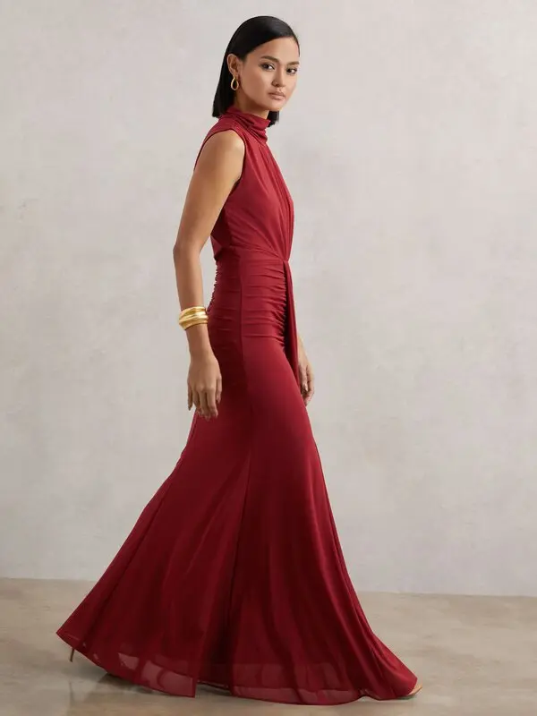 chinese dress ladies Addison Sqaure Neck Satin Maxi Dress main image 1