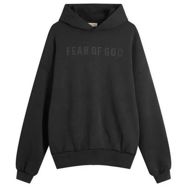 Fear Of God Text Logo Hoodie In Black - 65% Off | Editorialist