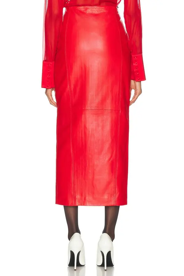 retrofete red leather dress retrofete Willa Leather Dress in Red