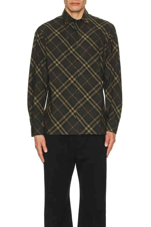 Burberry Long Sleeve Casual Shirt In Grey