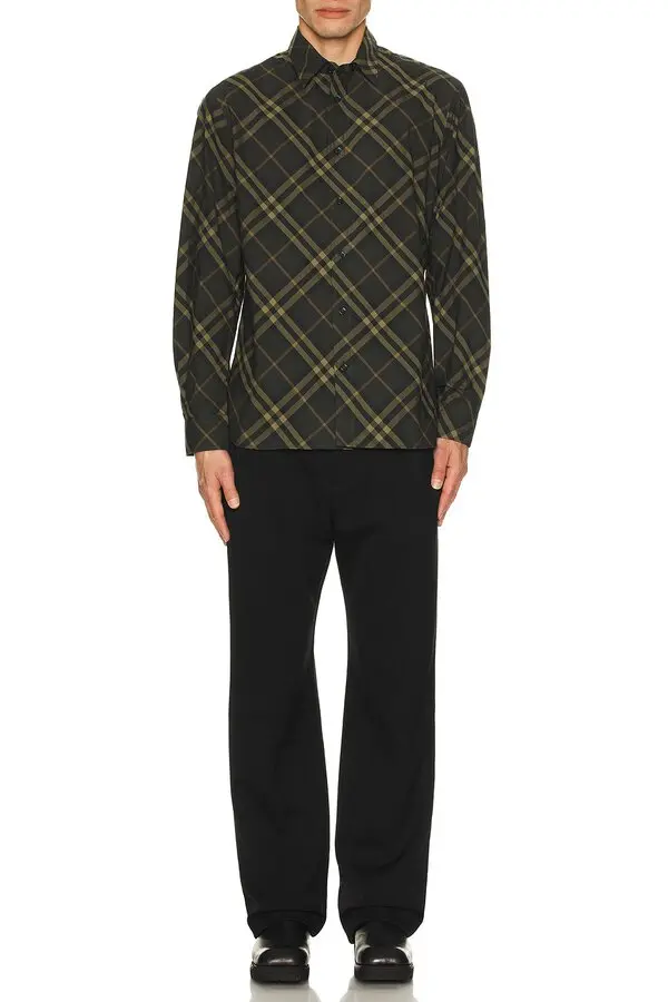 Burberry Long Sleeve Casual Shirt In Grey