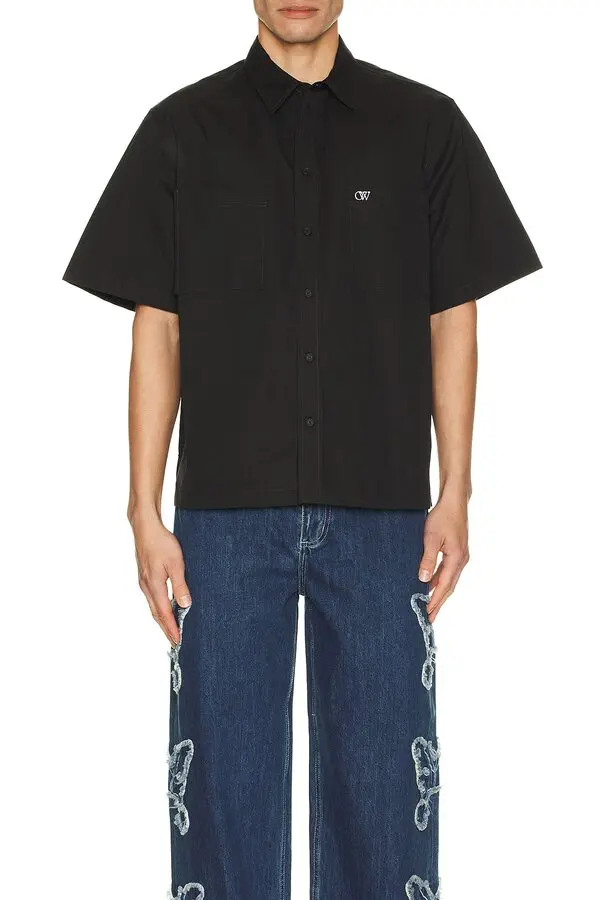 Off-White Embroidered Summer Heavycot Shirt - Black