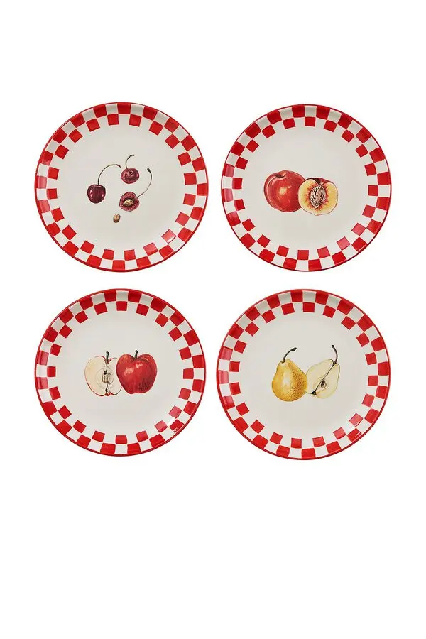 MISETTE Hand-painted Salad Plate - Red