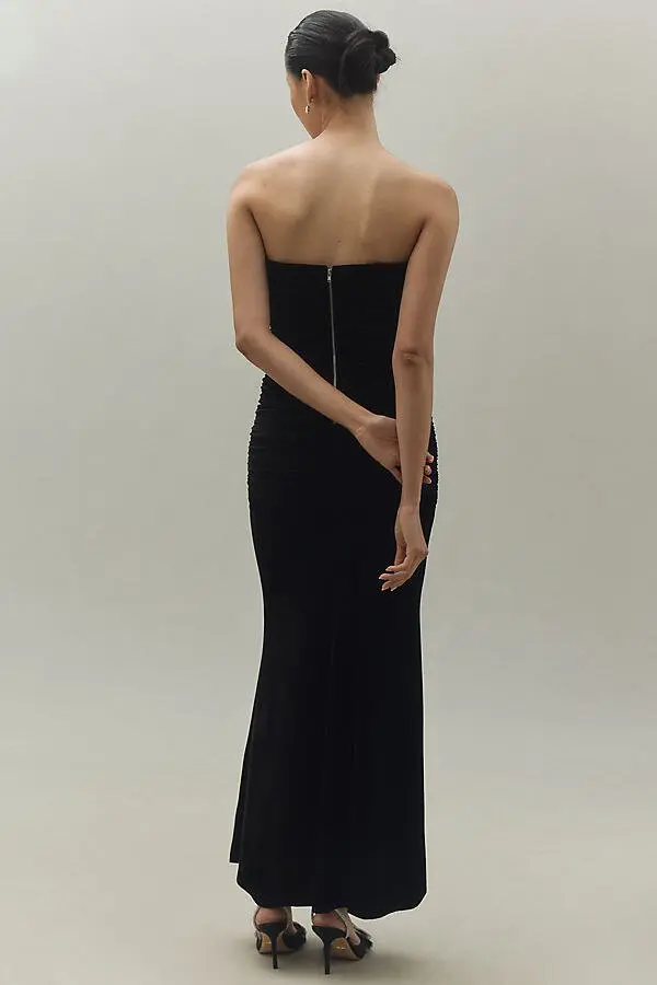 knee length dresses for ladies Compliment Berry Velvet Bardot Midi Dress – Club L London main image 0