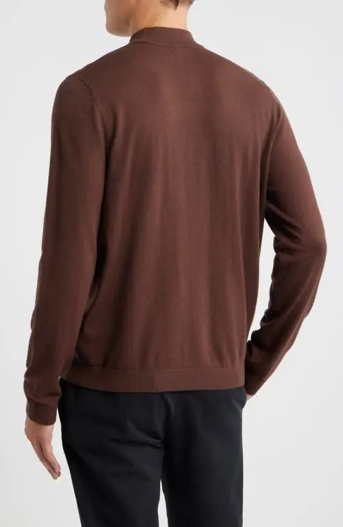OPEN EDIT Solid Mock Neck Sweater - Brown Chicory