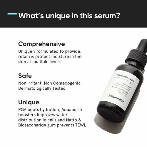 MINIMALIST Hyaluronic + Pga 02% Face Serum