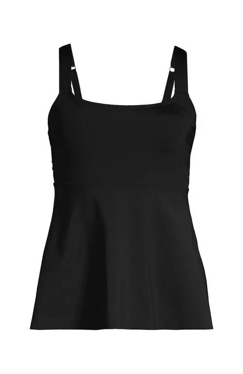LANDS' END D-cup Flutter Scoop Neck Tankini Top - Black