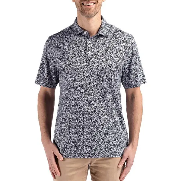 Cutter & Buck Pike Flora Print Polo - Black