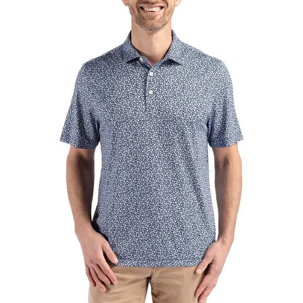 Cutter & Buck Pike Flora Print Polo - Navy Blue