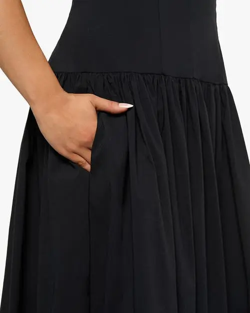 Weworewhat Peplum Drop Waist Midi Dress In Black - 50% Off | Editorialist