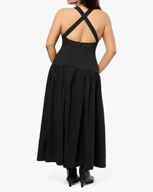 open lace back dress Corset Column Midi Dress – WeWoreWhat main image 1