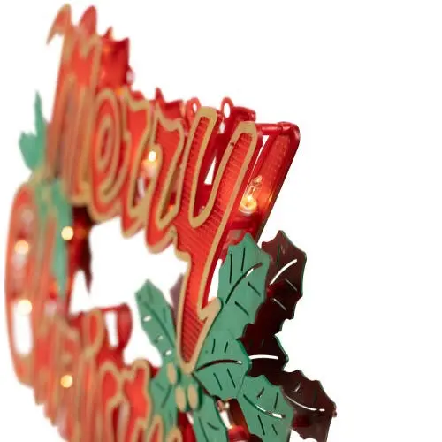 NORTHLIGHT Lighted Merry Christmas Window Silhouette16.5