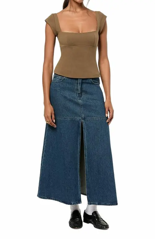 WeWoreWhat Denim Maxi Skirt