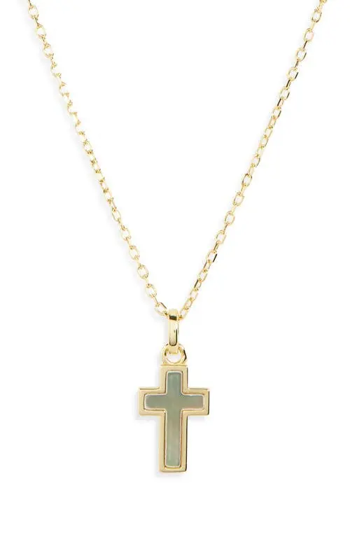 Argento Vivo Mother-of-pearl Cross Pendant Necklace - Gold