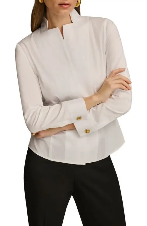 Donna Karan New York Stand Collar Button-up Shirt
