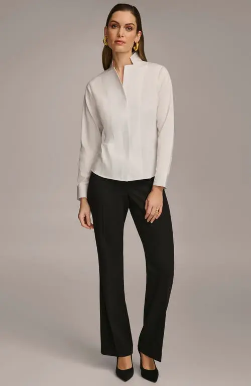 Donna Karan New York Stand Collar Button-up Shirt
