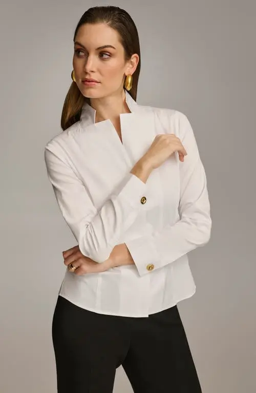 Donna Karan New York Stand Collar Button-up Shirt