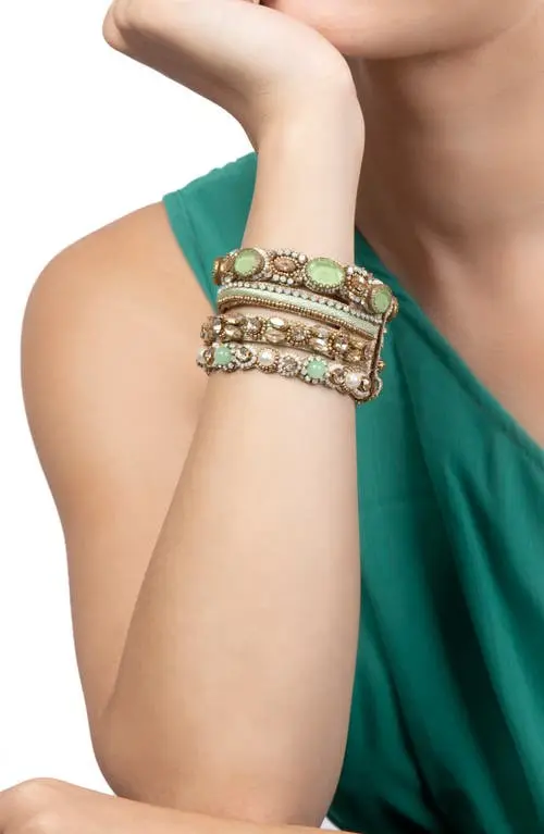 Deepa Gurnani Brixie Stack Bracelet - Jade