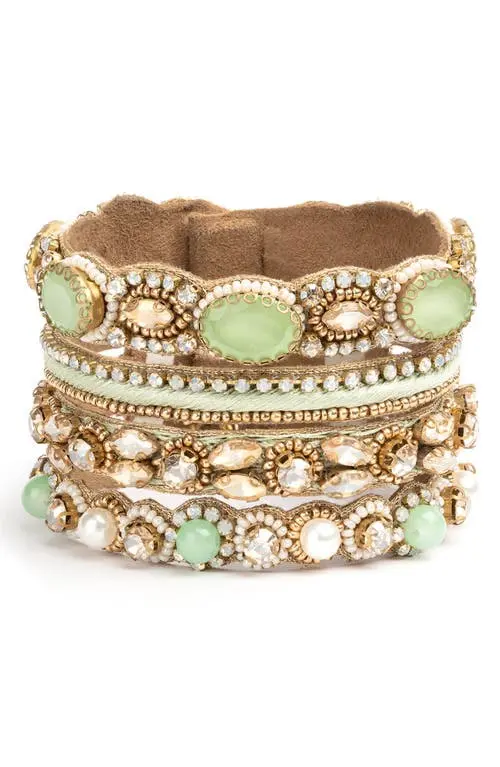 Deepa Gurnani Brixie Stack Bracelet - Jade