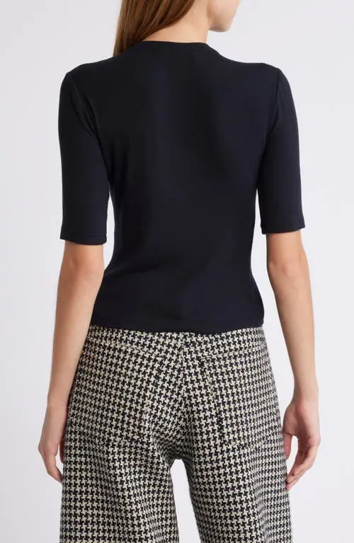 FRAME Ribbed Crewneck T-shirt - Black