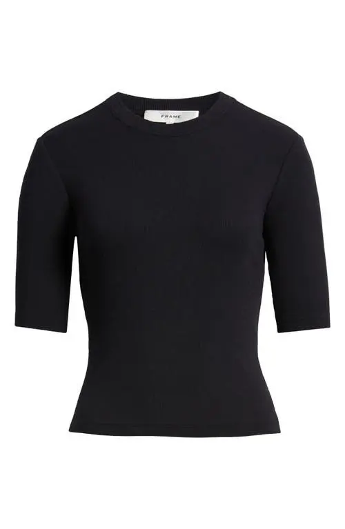 FRAME Ribbed Crewneck T-shirt - Black