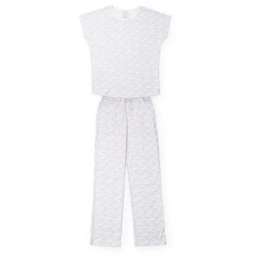 LILA AND HAYES Marcia Pajama Pant Set - Poolside Palms