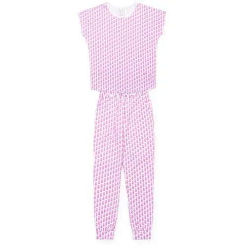 LILA AND HAYES Melanie Pajama Jogger Set - Palm Beach Pineapples