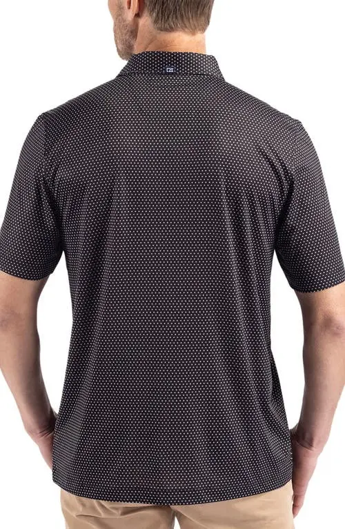 Cutter & Buck Pike Shadow Check Print Polo - Black