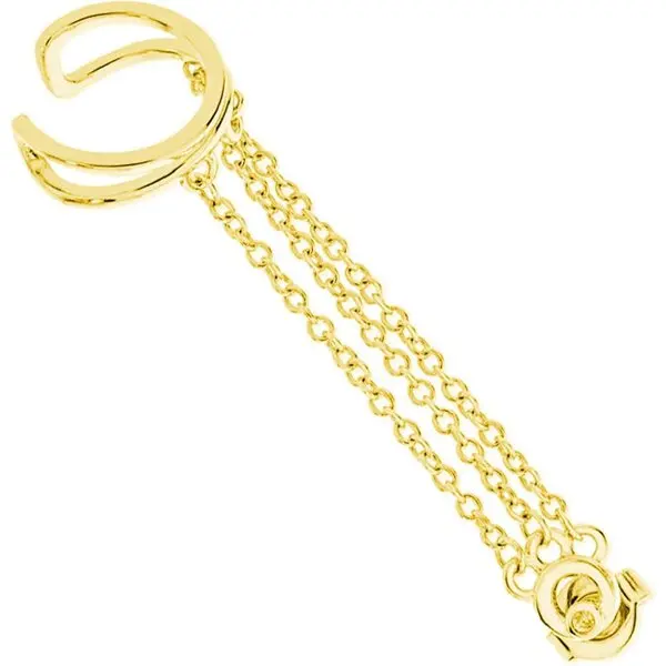 LUCY QUARTERMAINE Art Deco Cuff And Stud Earring - Gold
