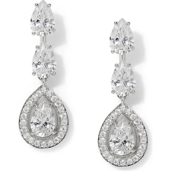 Nadri Radiant Drop Earrings - Rhodium