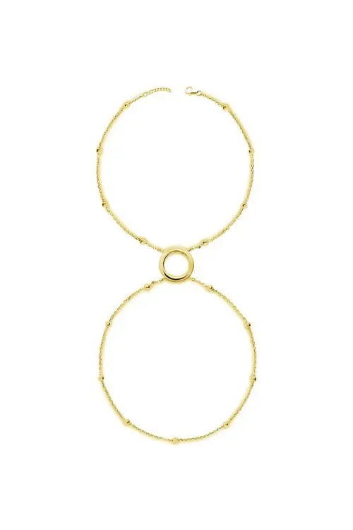 LUCY QUARTERMAINE Art Deco Vermeil Hand Chain - Gold