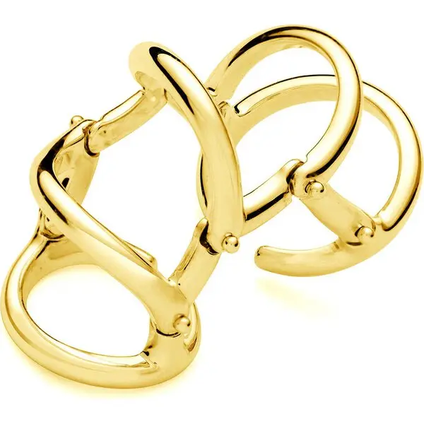 LUCY QUARTERMAINE Drop Armour Double Hinge Ring - Gold