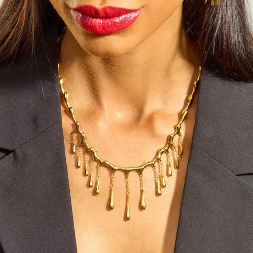 LUCY QUARTERMAINE Vermeil Multi Drop Necklace - Gold