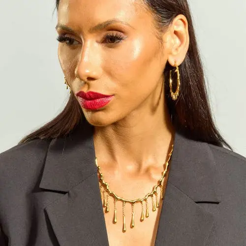 LUCY QUARTERMAINE Vermeil Multi Drop Necklace - Gold