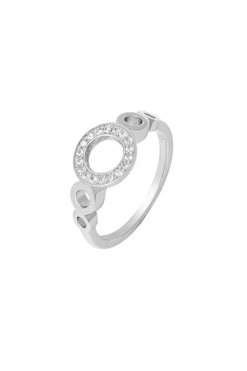 LUCY QUARTERMAINE Multi Halo Ring - Sterling Silver