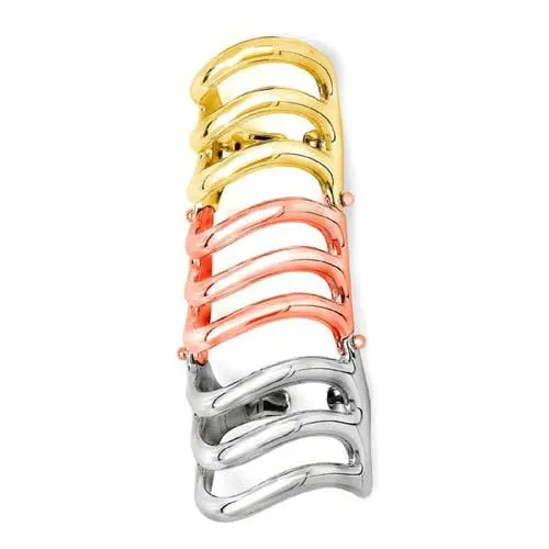 LUCY QUARTERMAINE Tri Tone Waterfall Armour Ring - Sterling Silver