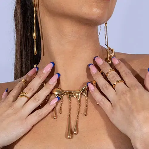 LUCY QUARTERMAINE Double Drop Ring - Gold