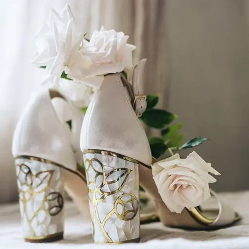 FREYA ROSE Rozu Ankle Strap Pearl Heel Sandal